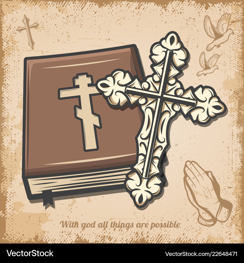Vintage religious template Royalty Free Vector Image