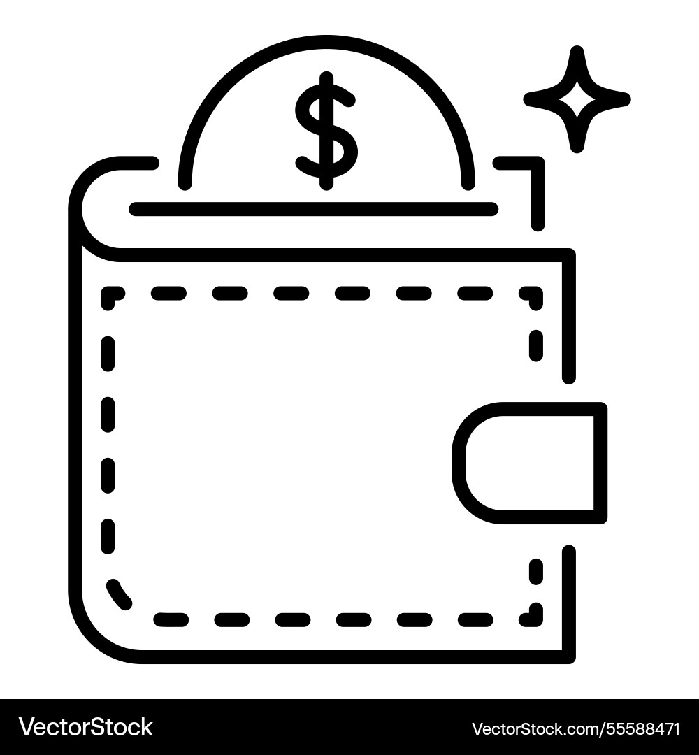 Wallet line icon Royalty Free Vector Image - VectorStock