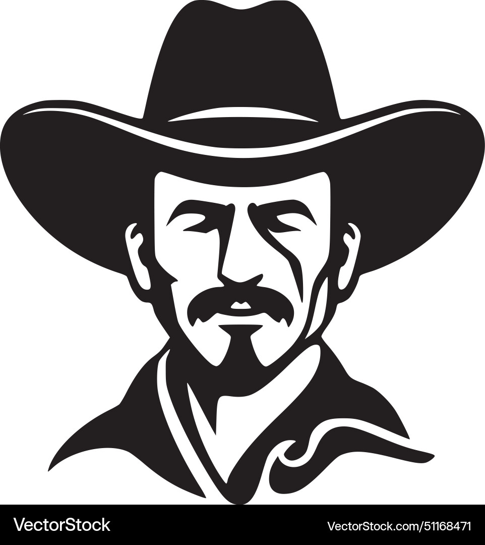 Western - minimalist and flat logo Royalty Free Vector Image