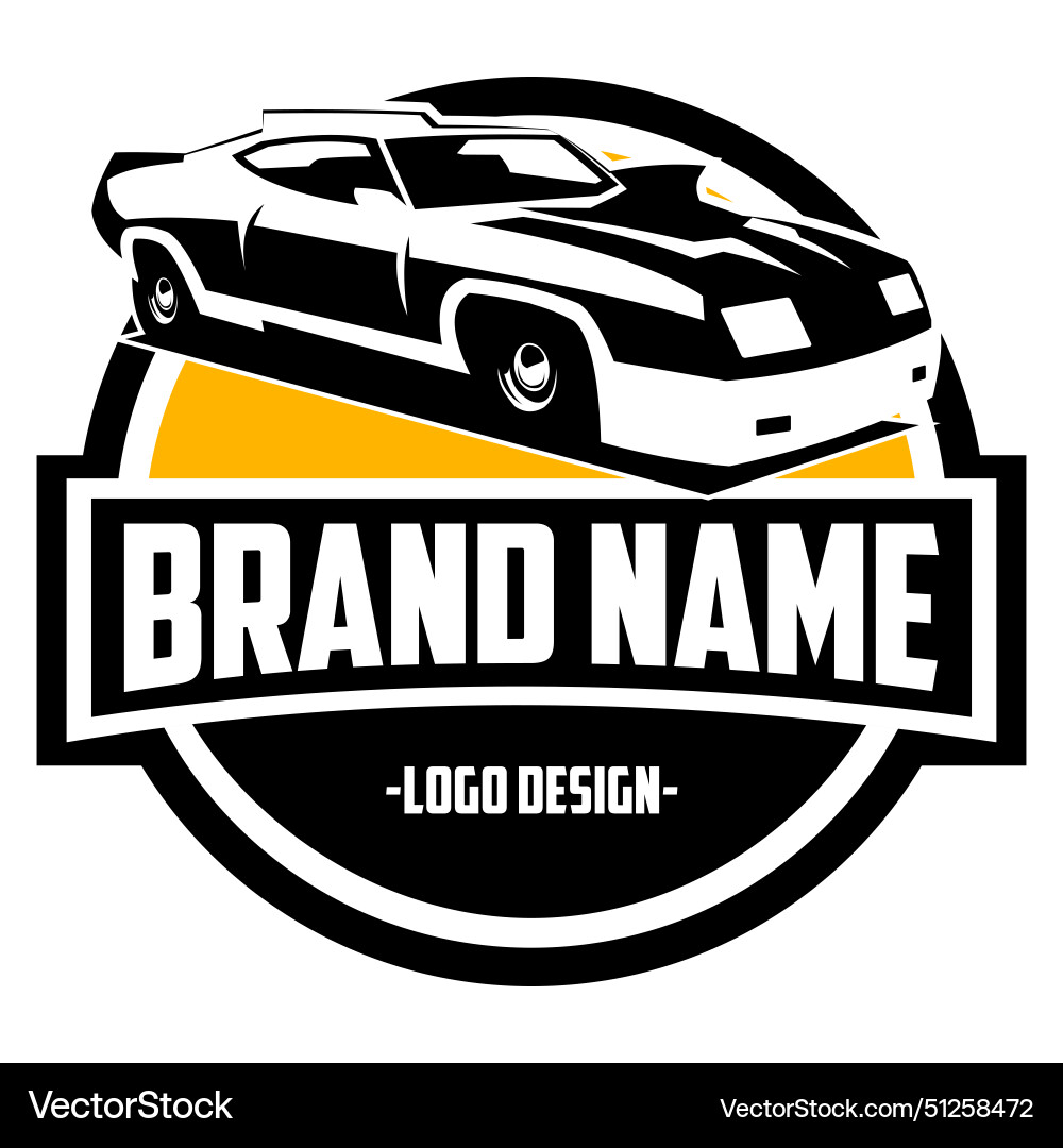 1973 ford eagle gt car logo silhouette isolated Vector Image