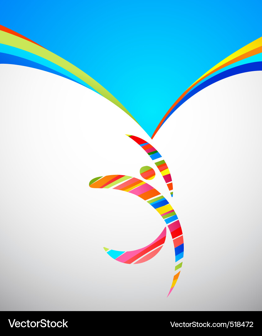 Abstract background with a colorful man frame Vector Image