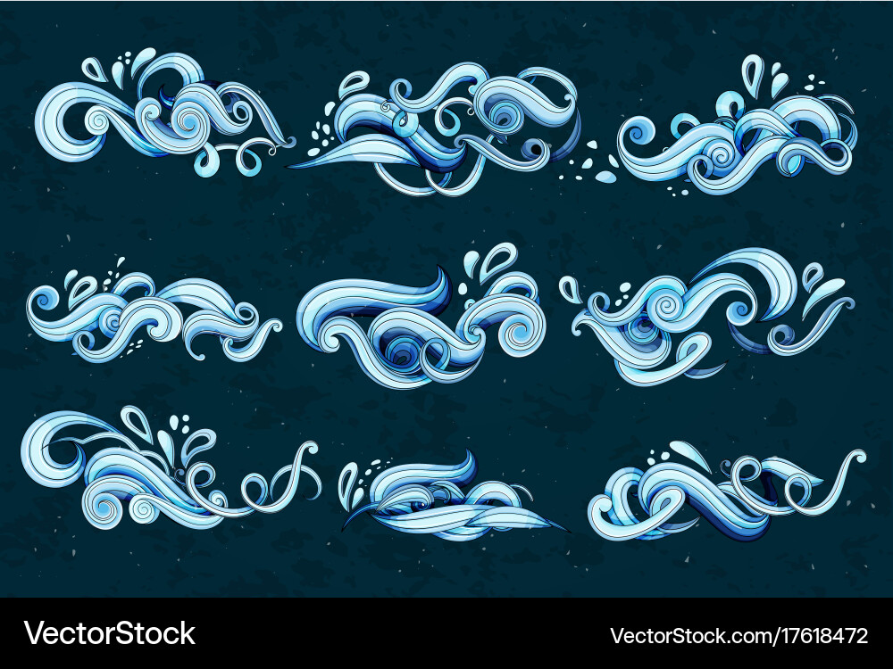 Abstract of waves Royalty Free Vector Image - VectorStock