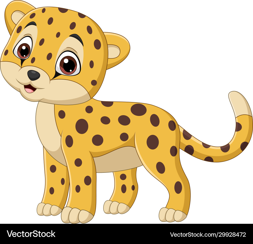 Cartoon leopard isolated on white background Vector Image