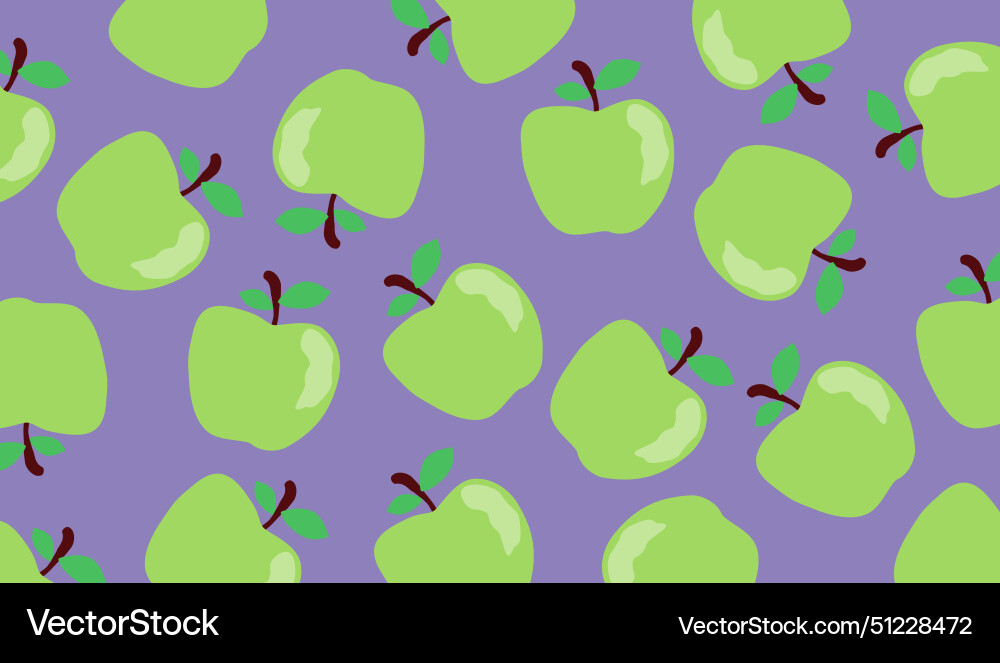 Cute apple fruits pattern background design Vector Image
