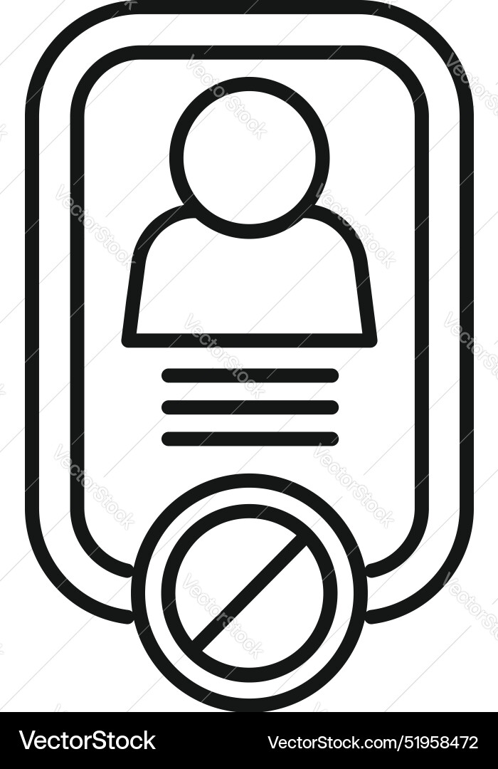 Digital identity theft with canceled account icon Vector Image