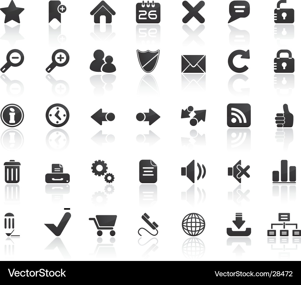 Modern Web Icon Collection Royalty Free Vector Image