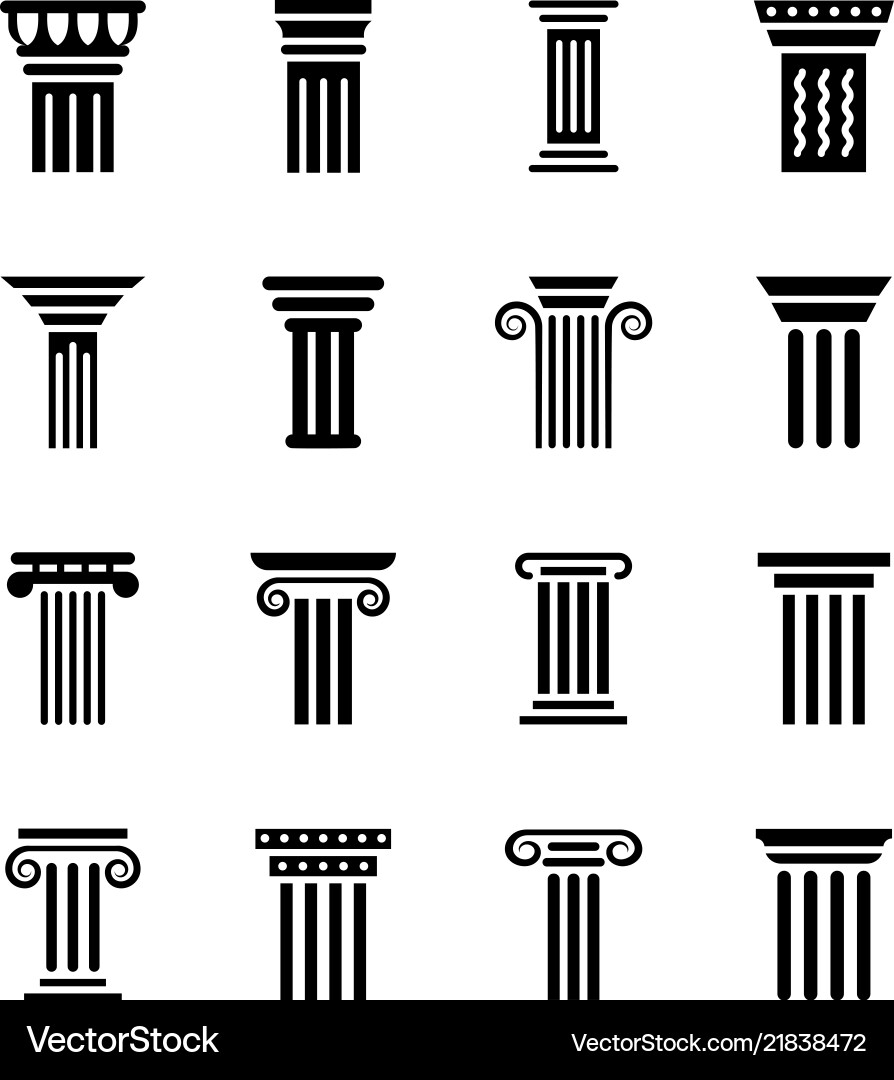 Pillar art icons Royalty Free Vector Image - VectorStock