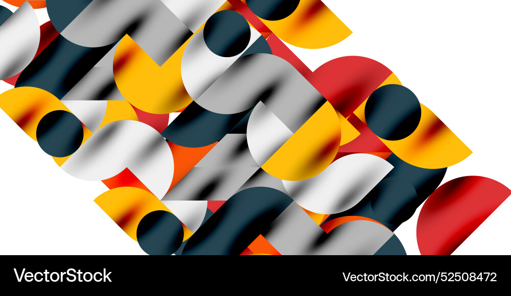 Tech minimal circular shapes geometric art Vector Image