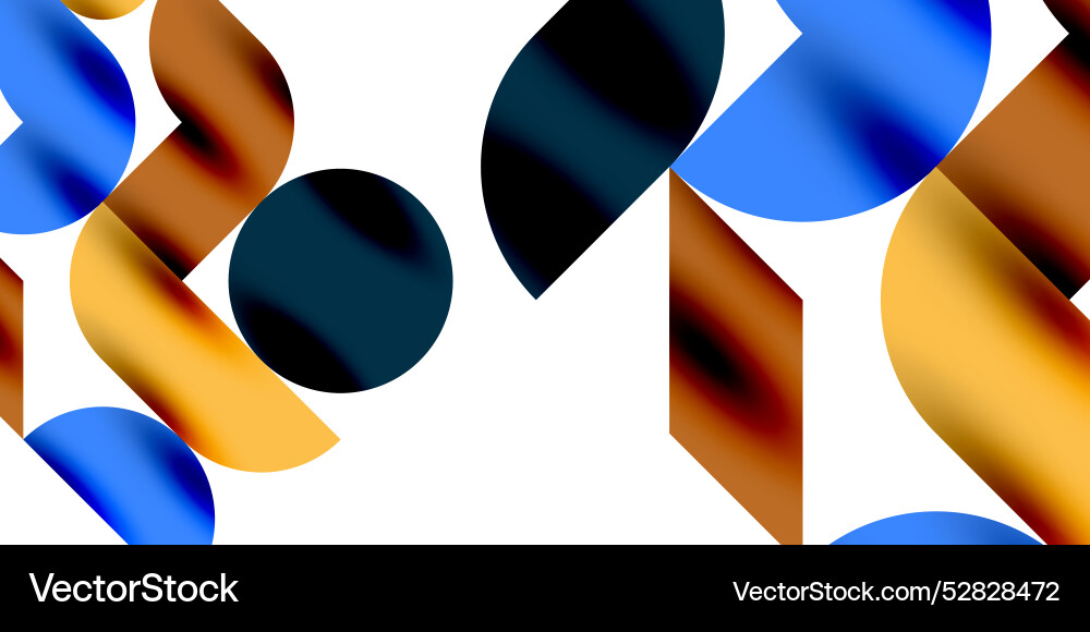 Tech minimal circular shapes geometric art Vector Image