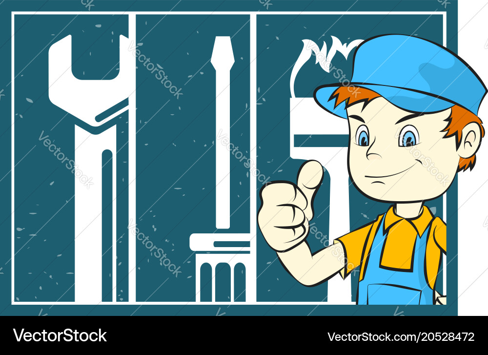 Tool and master in uniform Royalty Free Vector Image