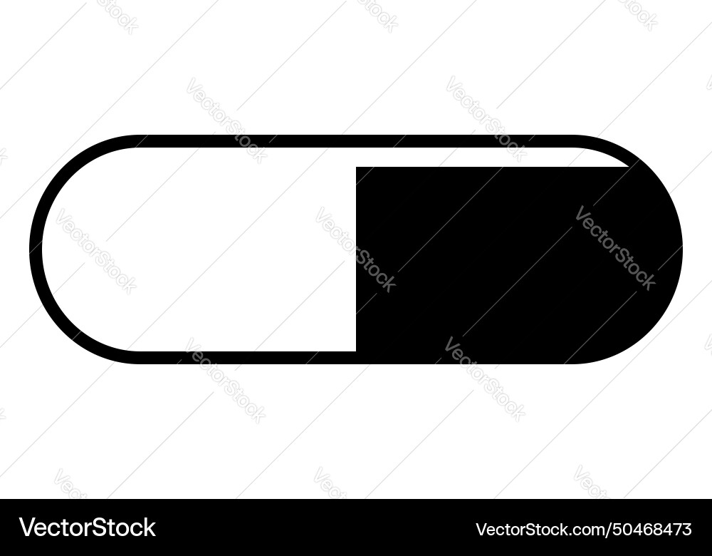 Capsule symbol icon - black and white Royalty Free Vector