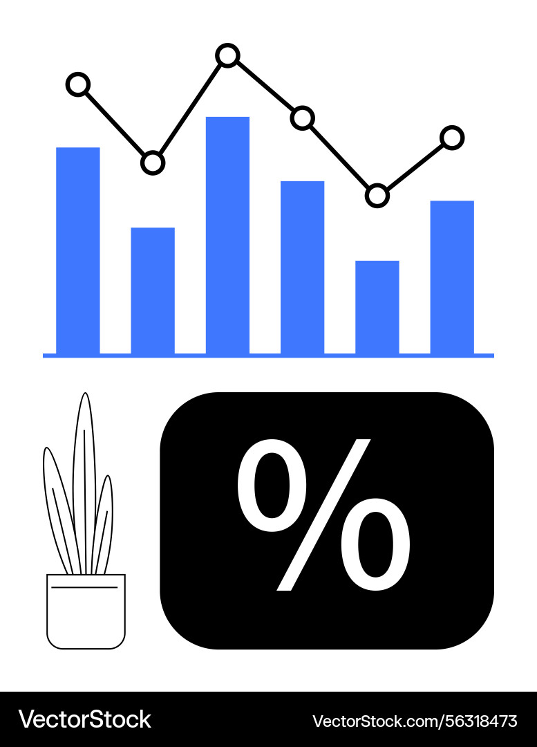 Data Chart with Percentage Graph Royalty Free Vector Image