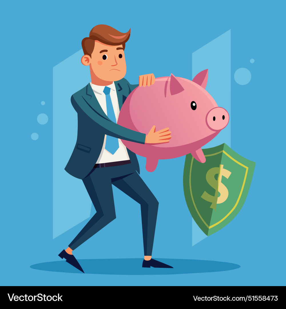 Financial risk assurance protect money from Vector Image