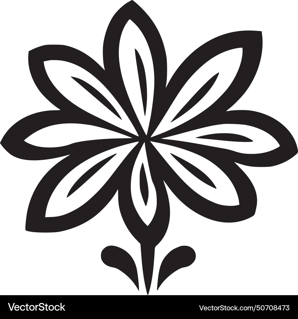 Flower - black and white Royalty Free Vector Image