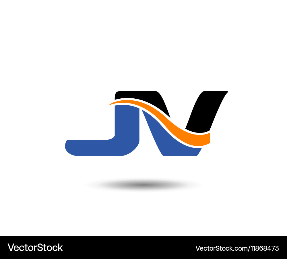 Linked JV Initial Logo Royalty Free Vector Image