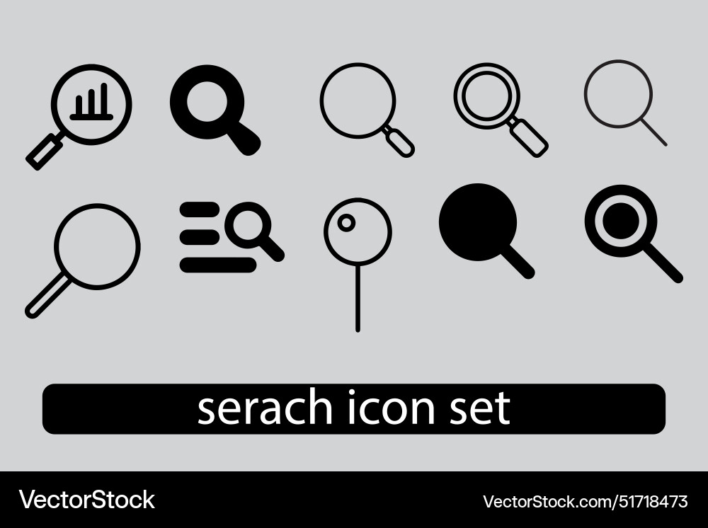 Serach icon set Royalty Free Vector Image - VectorStock