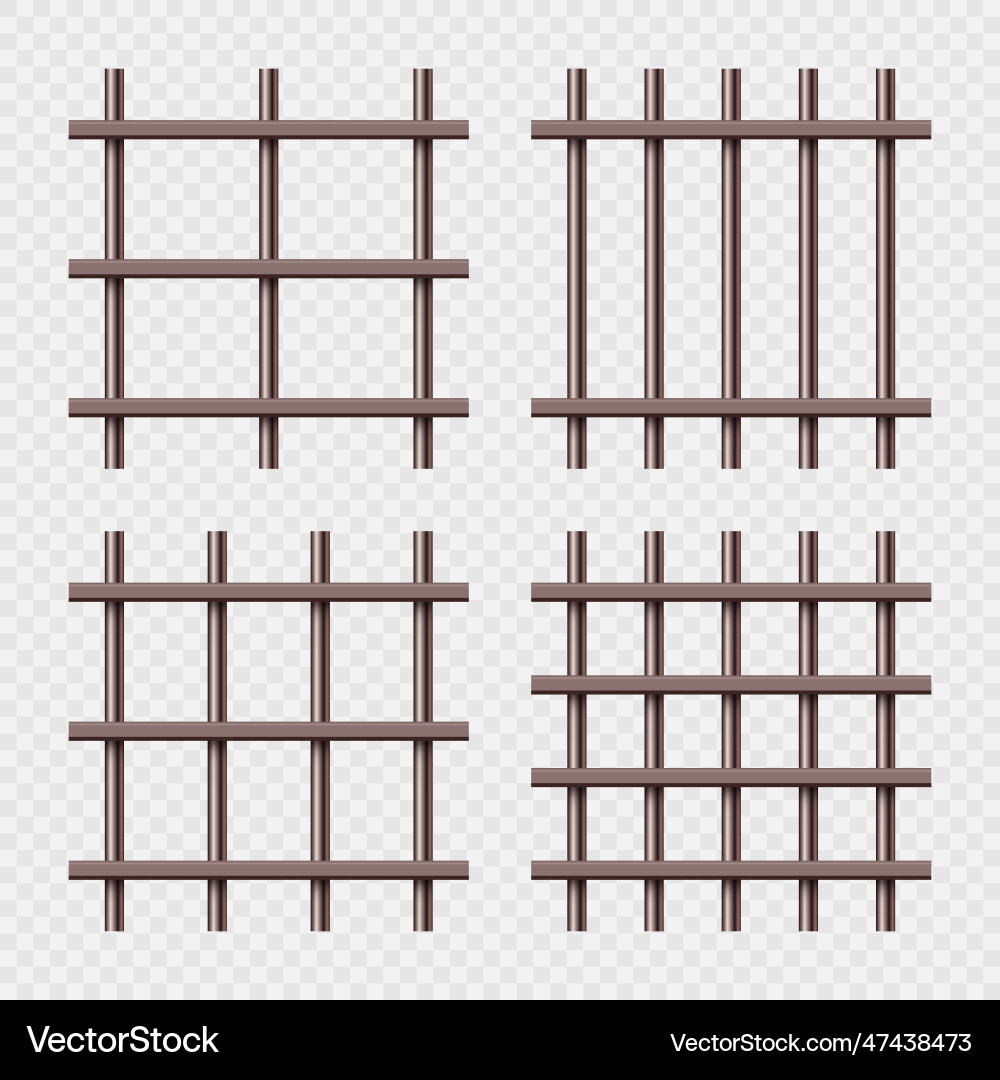 Various shiny metal prison bars collection Vector Image