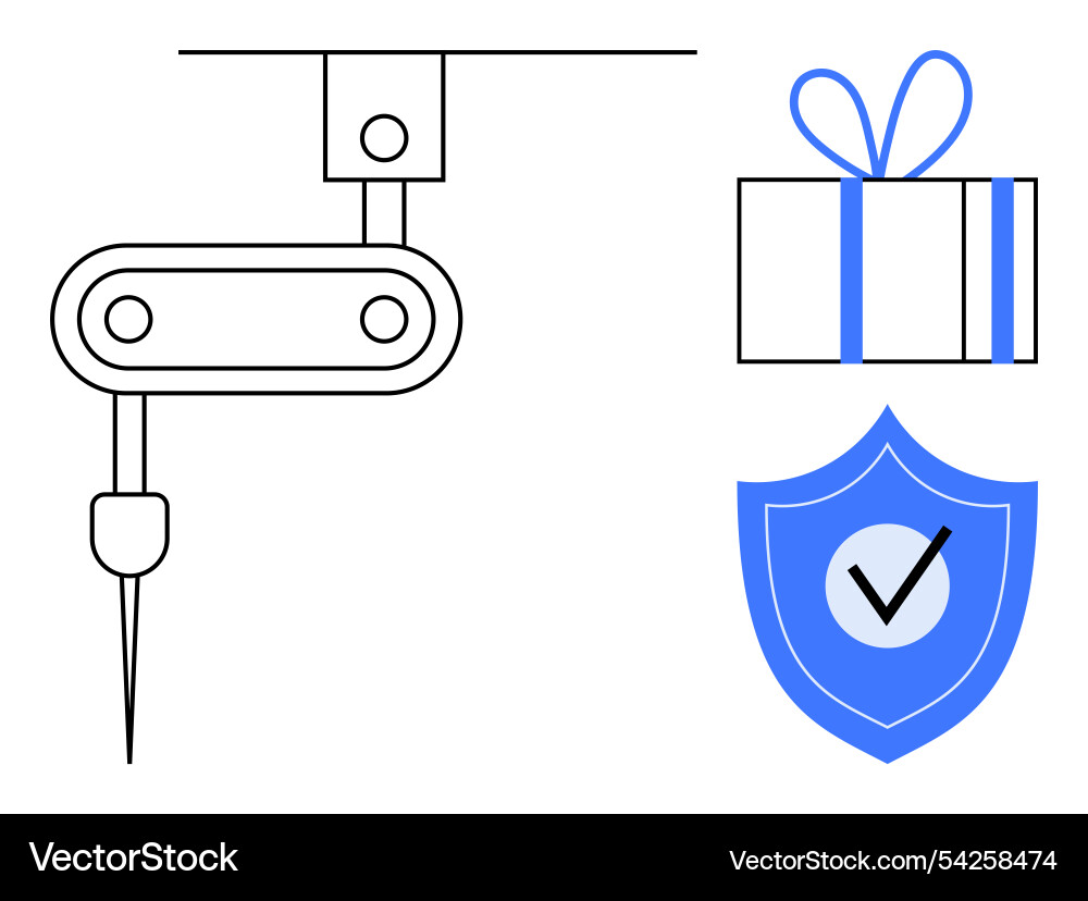 Automated assembly line secure transactions Vector Image