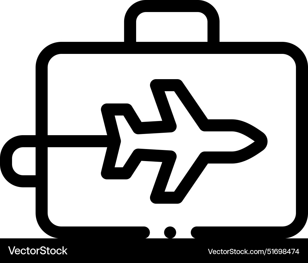 Business trip icon thin linear style design Vector Image