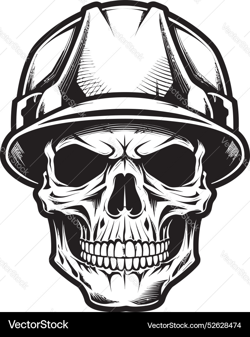 Construction protector iconic skull Royalty Free Vector