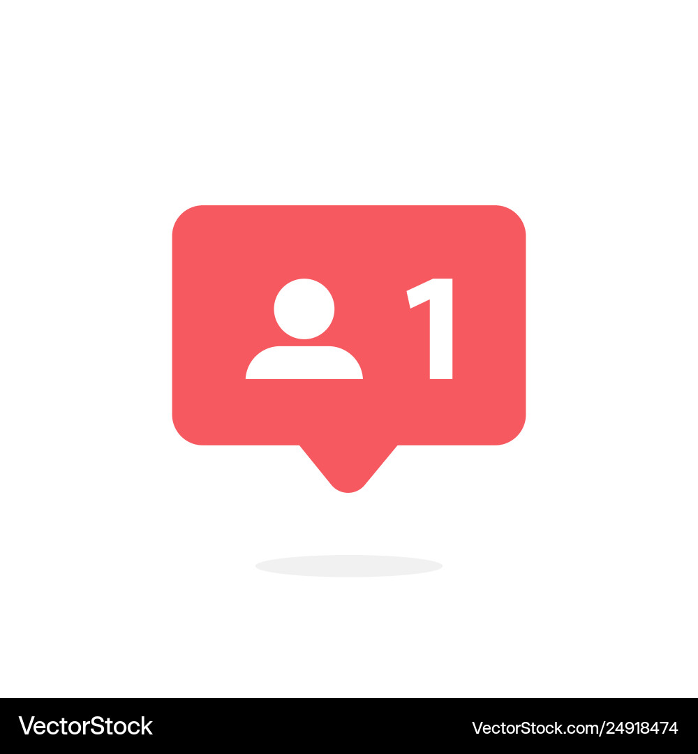 Follower notification social media icon user Vector Image