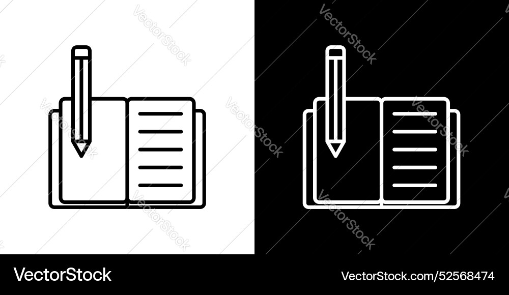 Homework icon set on white background Royalty Free Vector