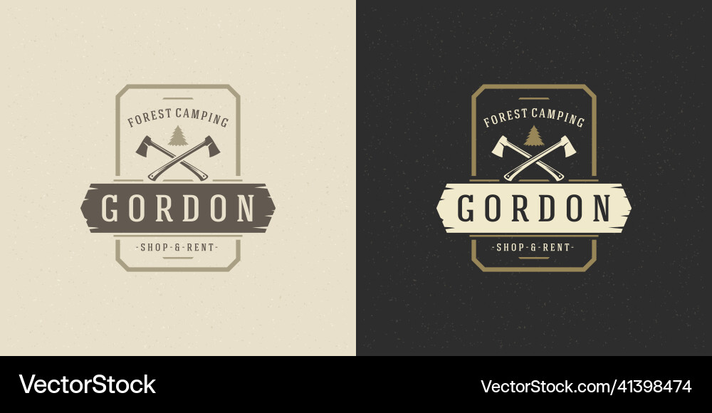 Lumberjack logo emblem pine Royalty Free Vector Image