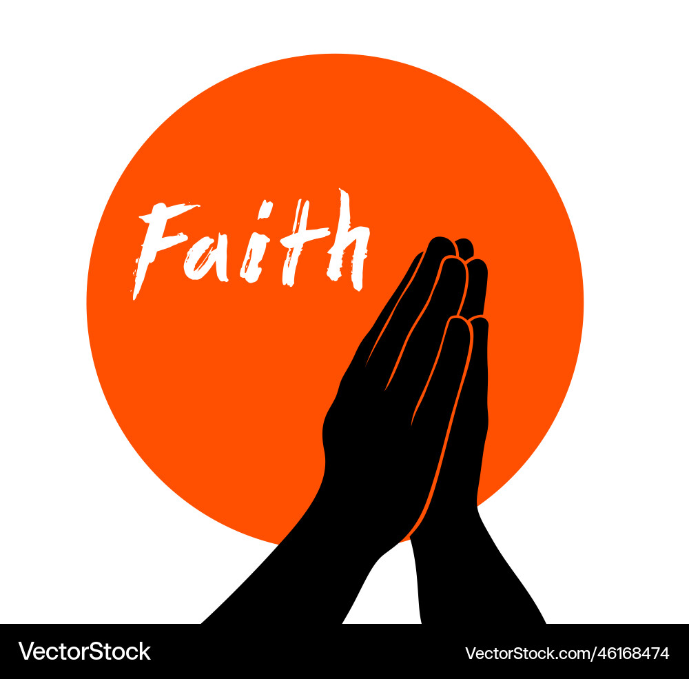 Praying hands religious faith concept simple Vector Image