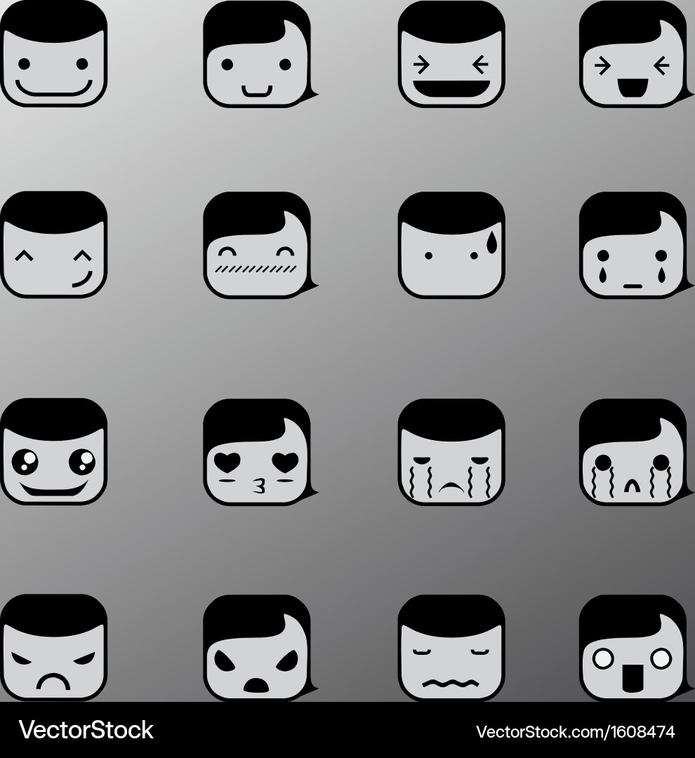 Simple emotion face symbols Royalty Free Vector Image