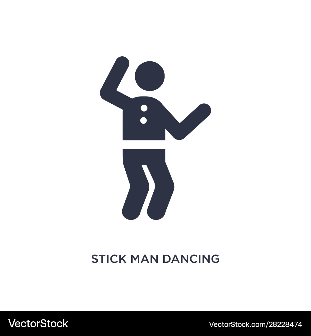 Stick man dancing icon on white background simple Vector Image