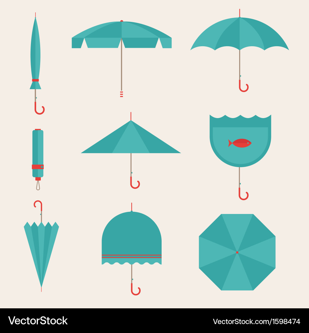 Umbrella icons Royalty Free Vector Image - VectorStock