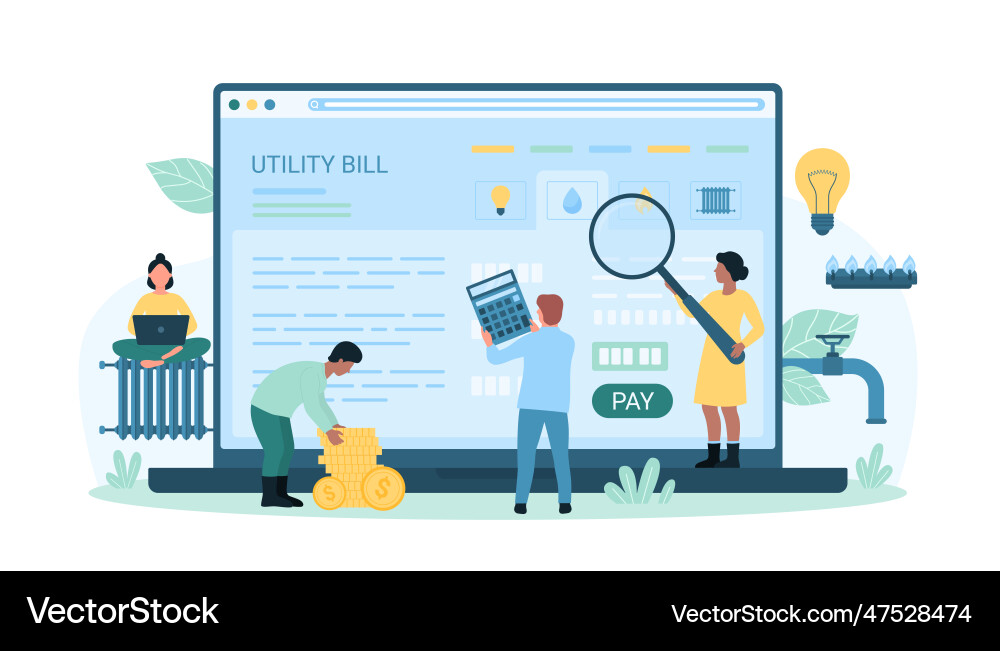 Utility Bill Payment Cartoon Royalty Free Vector Image