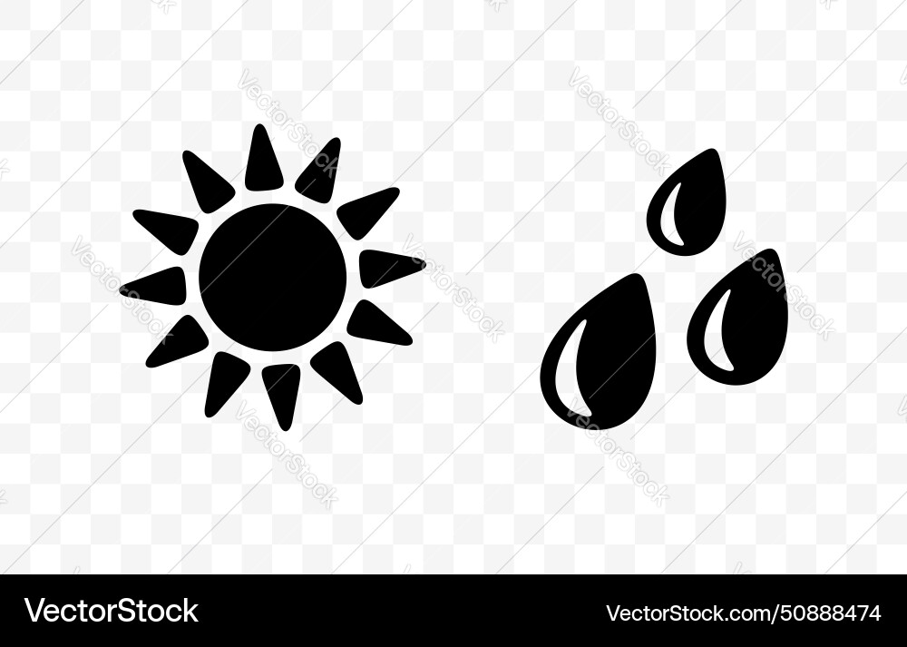 Weather sun shining and raining Royalty Free Vector Image