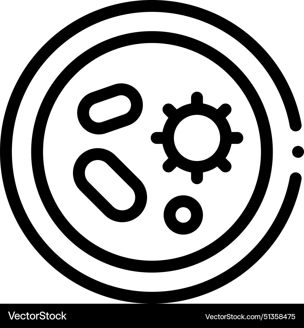 Bacteria icon thin linear style design isolated Vector Image