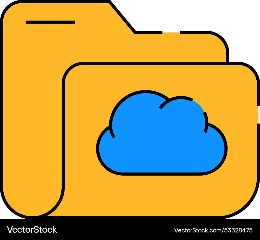 Computer folder cloud storage icon color Vector Image