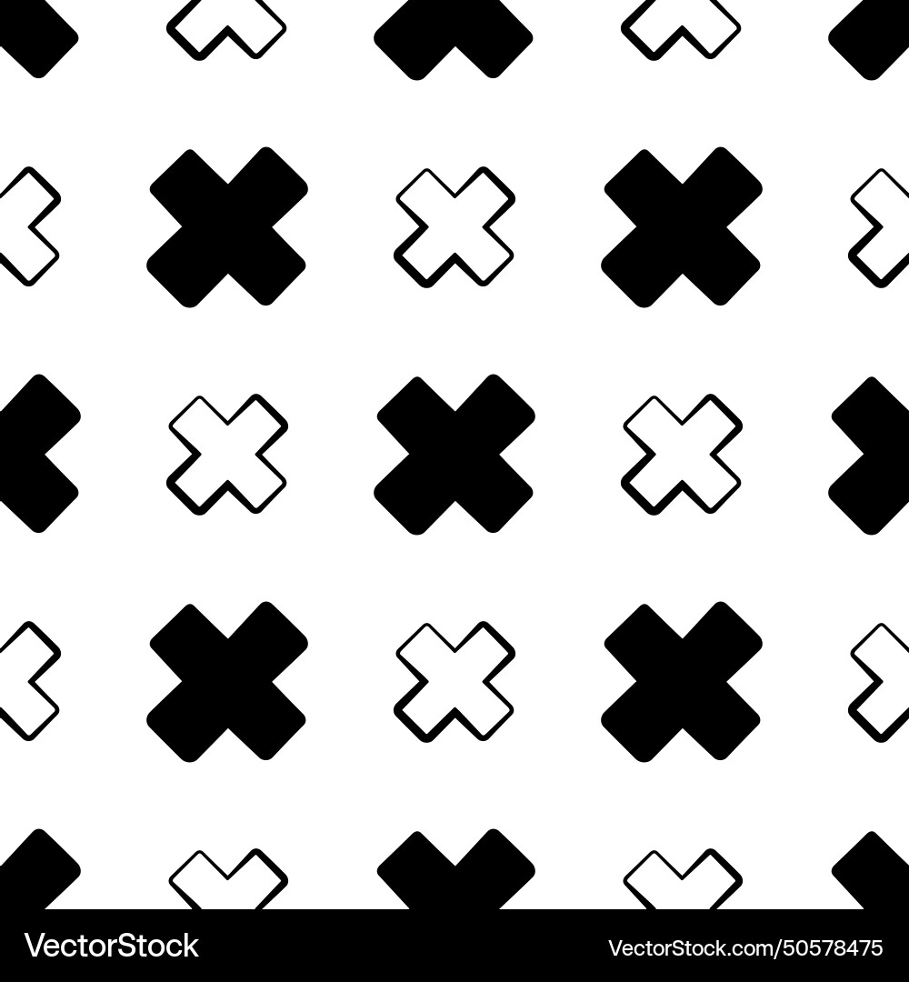 Crosses seamless pattern repeating black Vector Image