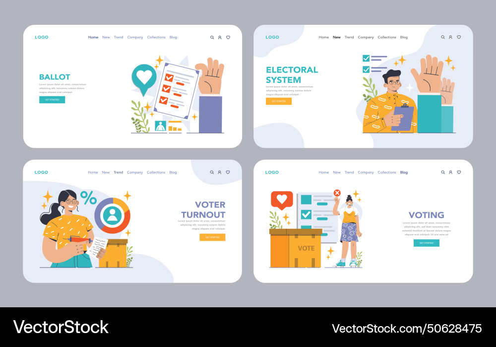 Election set democratic procedure citizens Vector Image