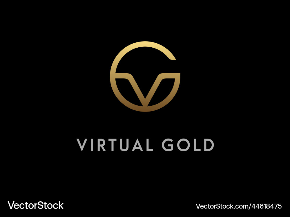 Golden luxury initial letter g v logo design Vector Image