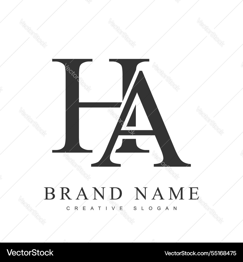 Ha trendy logotype template initial letter h Vector Image