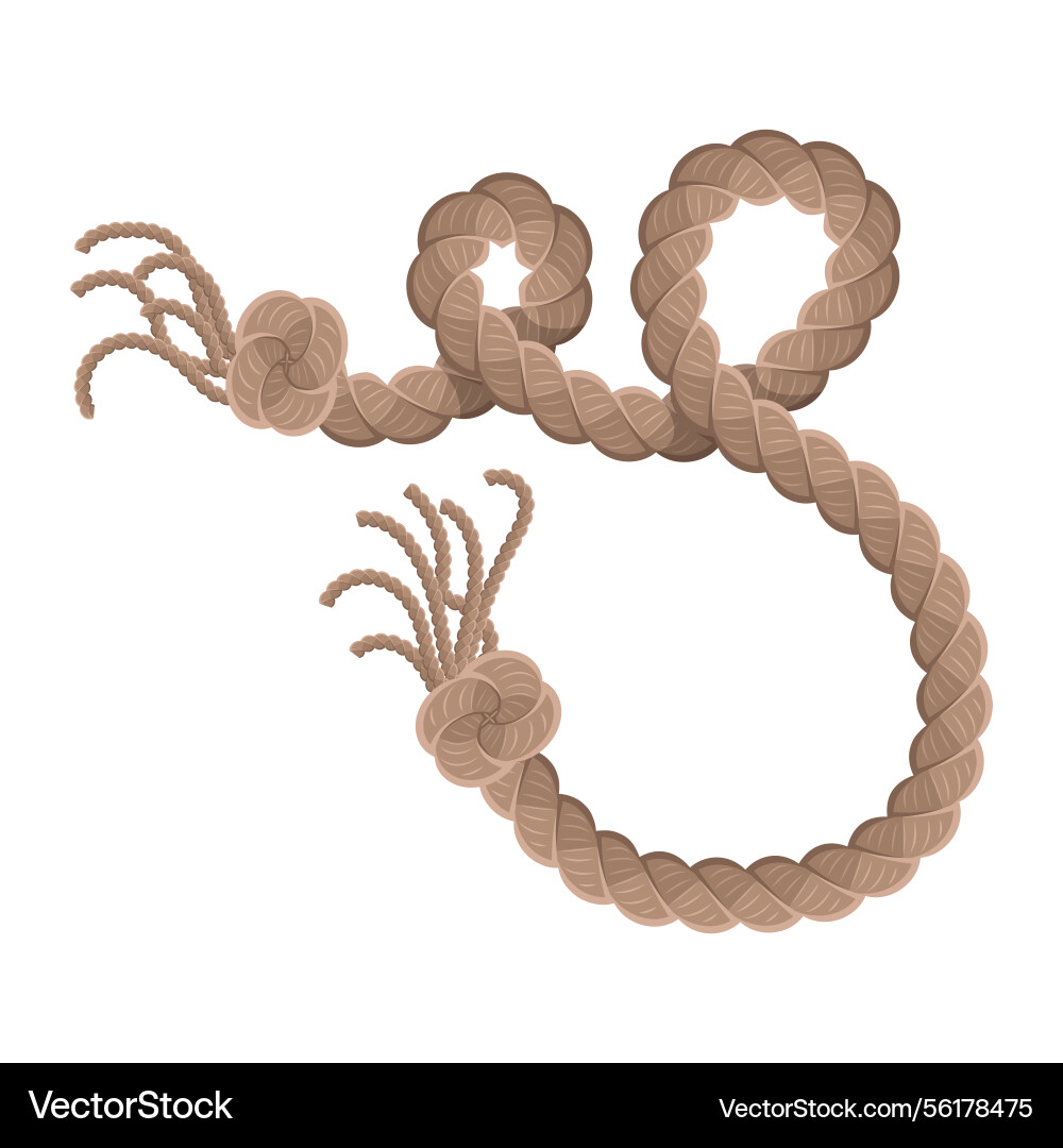 Hanging rope with tassel and node knitted Vector Image