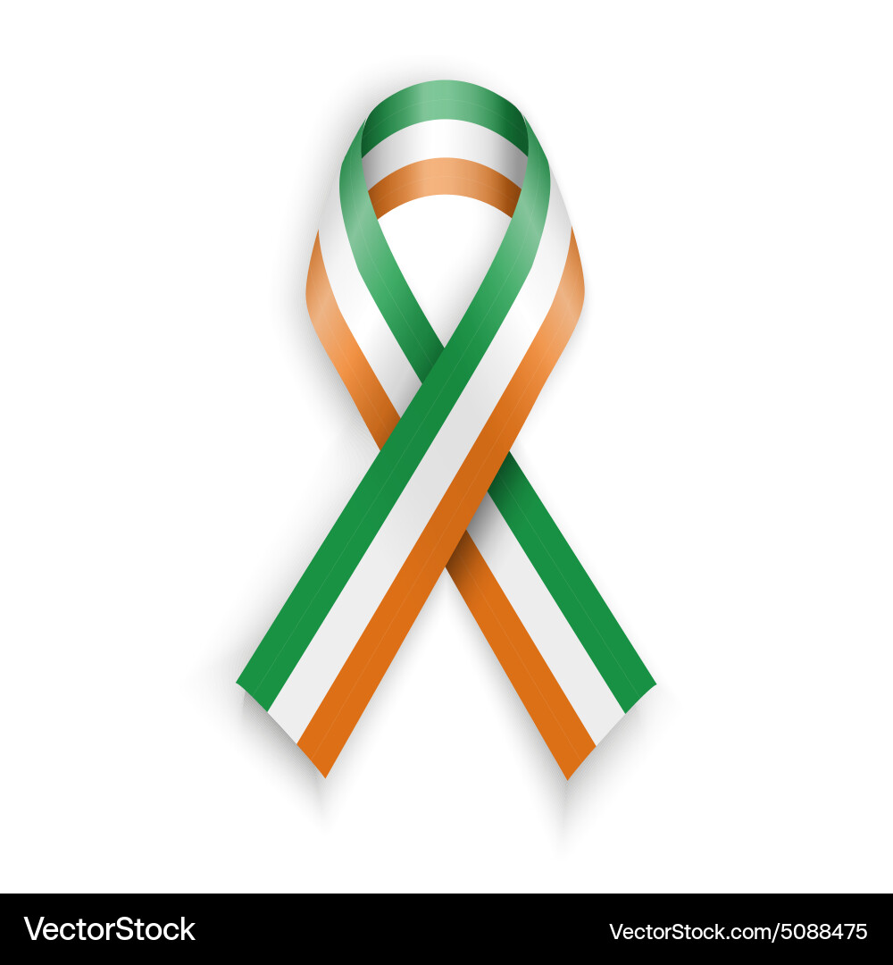 Ireland flag abstract irish ribbons Royalty Free Vector