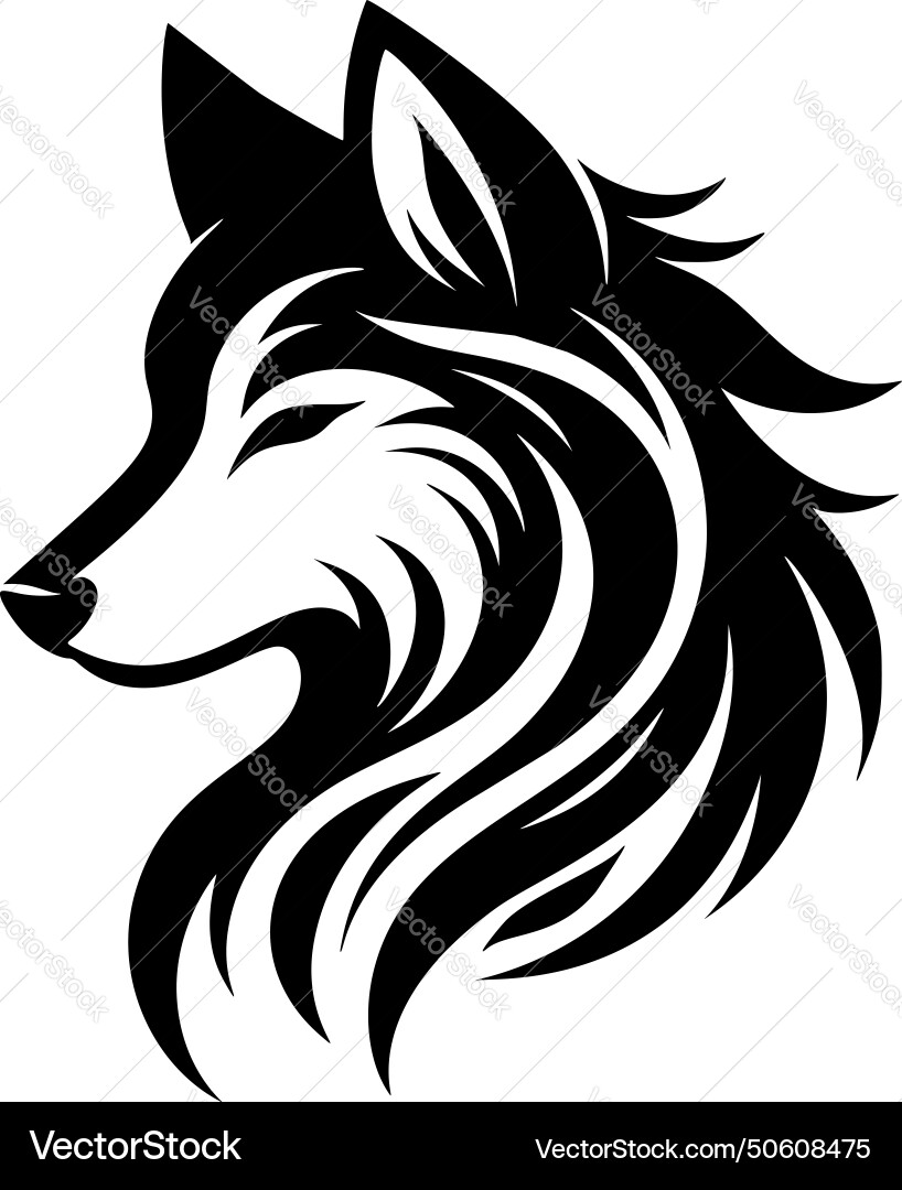 Majestic wolf silhouette Royalty Free Vector Image
