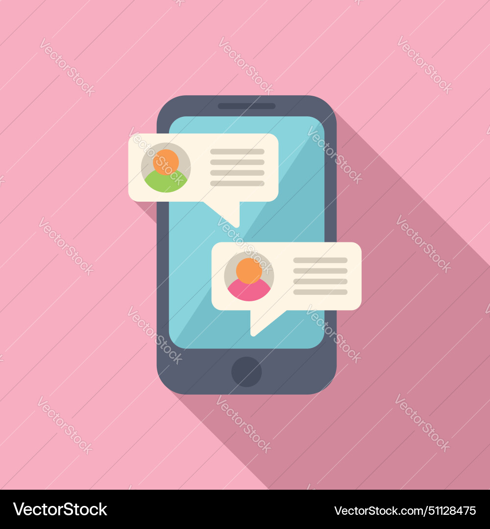 Phone support chat icon flat online speech Vector Image