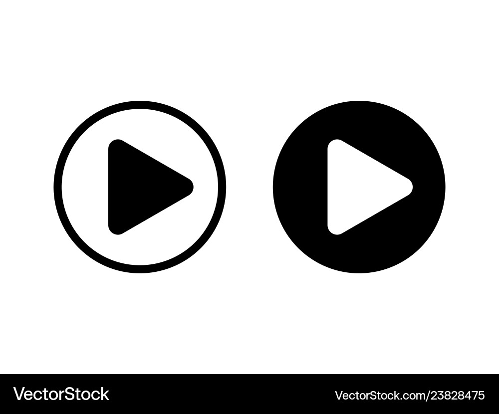 Play Button Icons - Audio & Video Royalty Free Vector