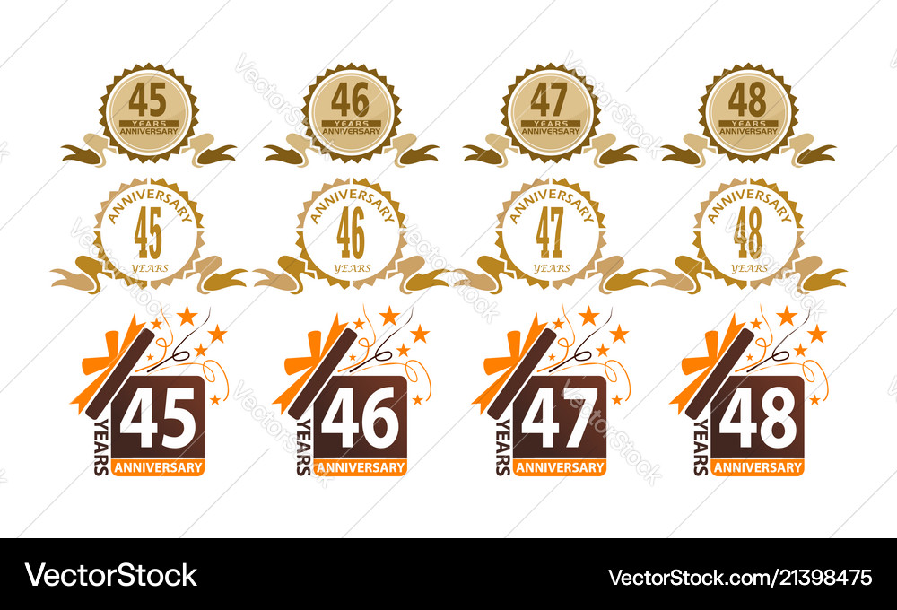 Ribbon anniversary template set Royalty Free Vector Image