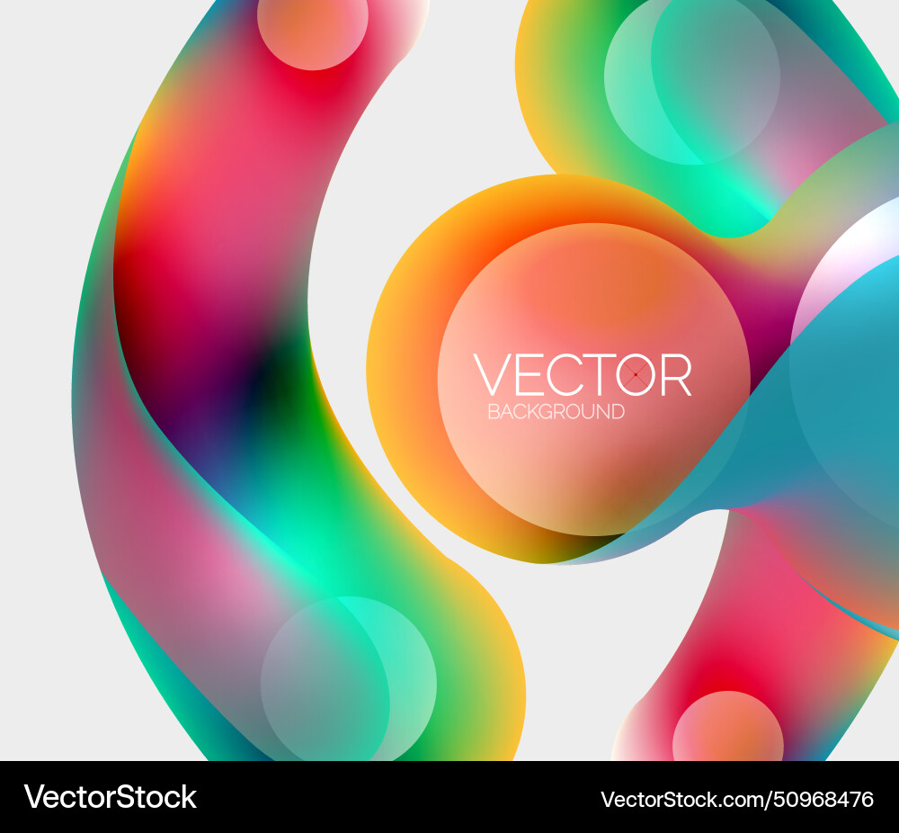 Beautiful flowing round shapes and circles Vector Image