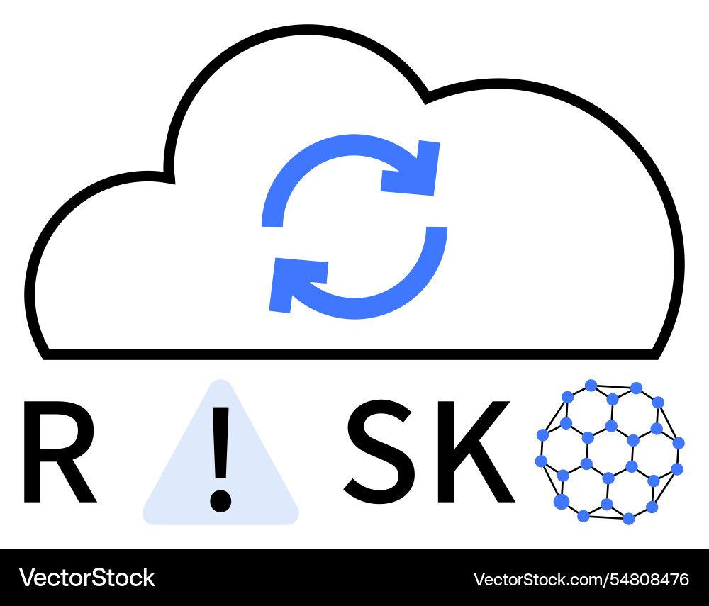 Cloud computing risk management Royalty Free Vector Image