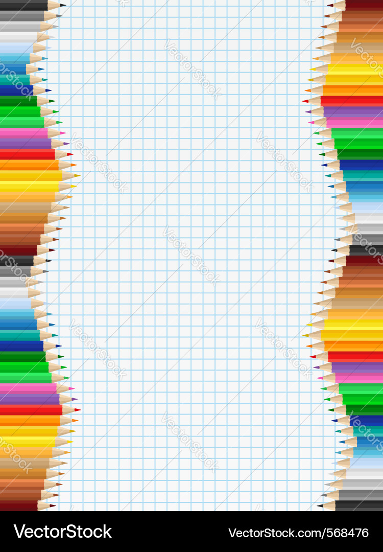 Colorful Pencil Borders Royalty Free Vector Image