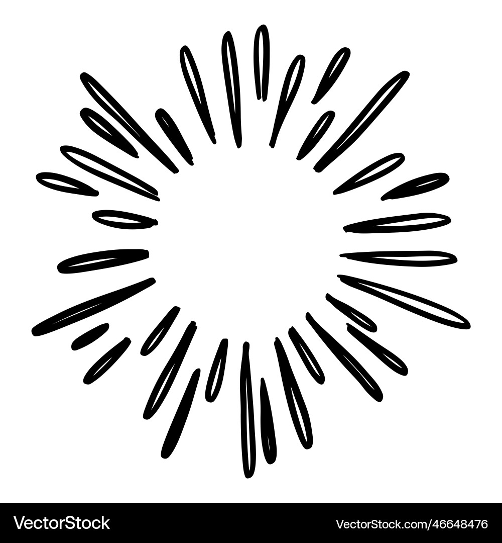 Doodle sketch style of starburst sunburst Vector Image