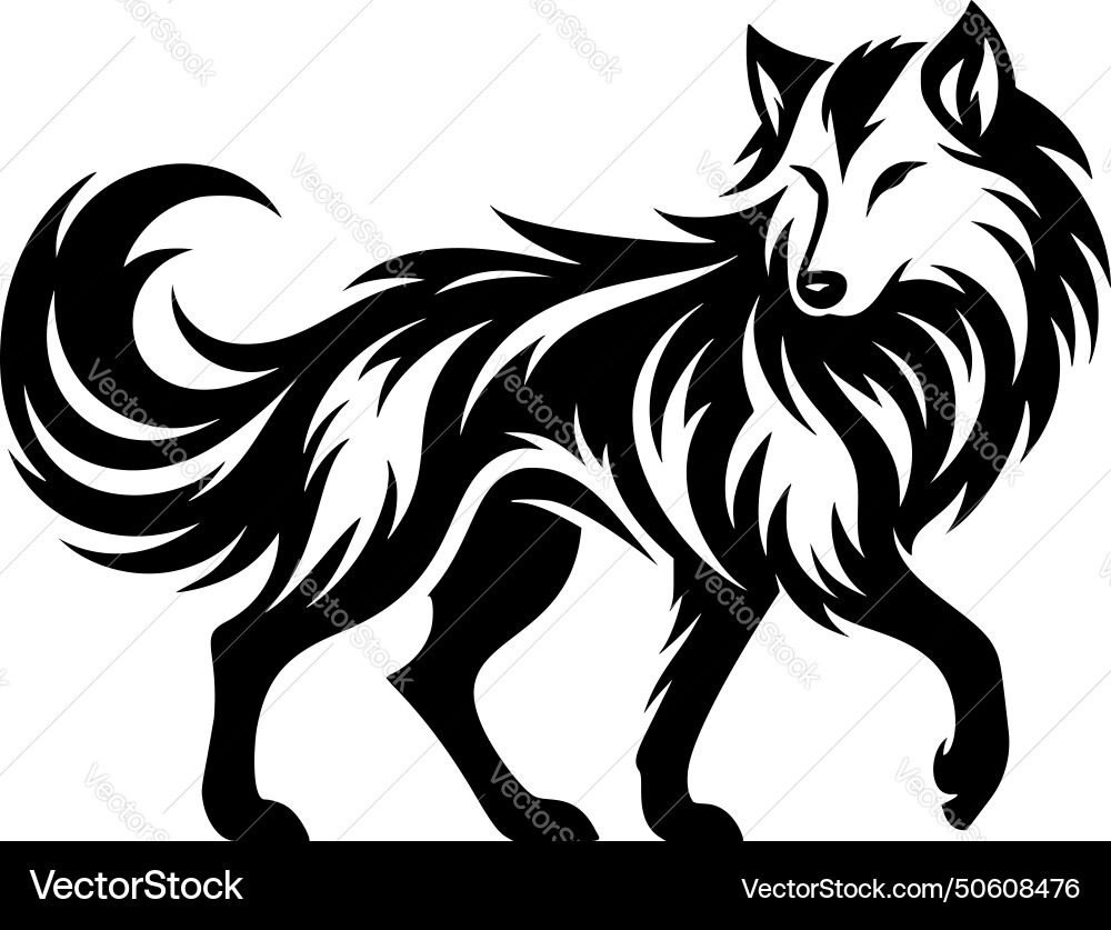 Majestic wolf art Royalty Free Vector Image - VectorStock